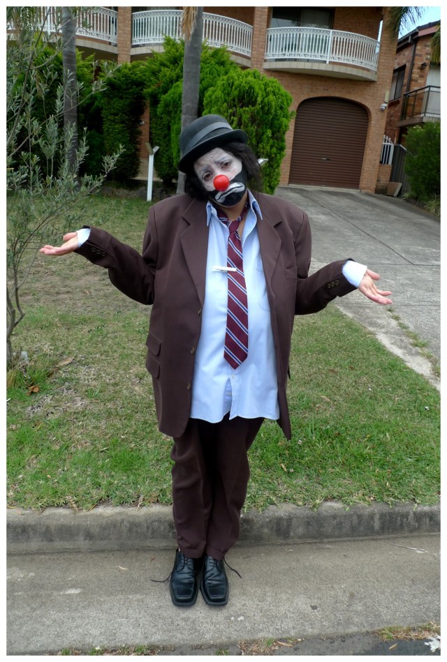 Sad Clown Dress MENS LADIES SAD CLOWN MASK RED NOSE LATEX OVERHEAD